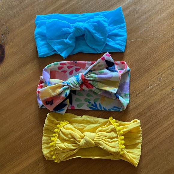 Baby Bling | Accessories | Baby Bling Bow Headbands Yellow Blue | Poshmark